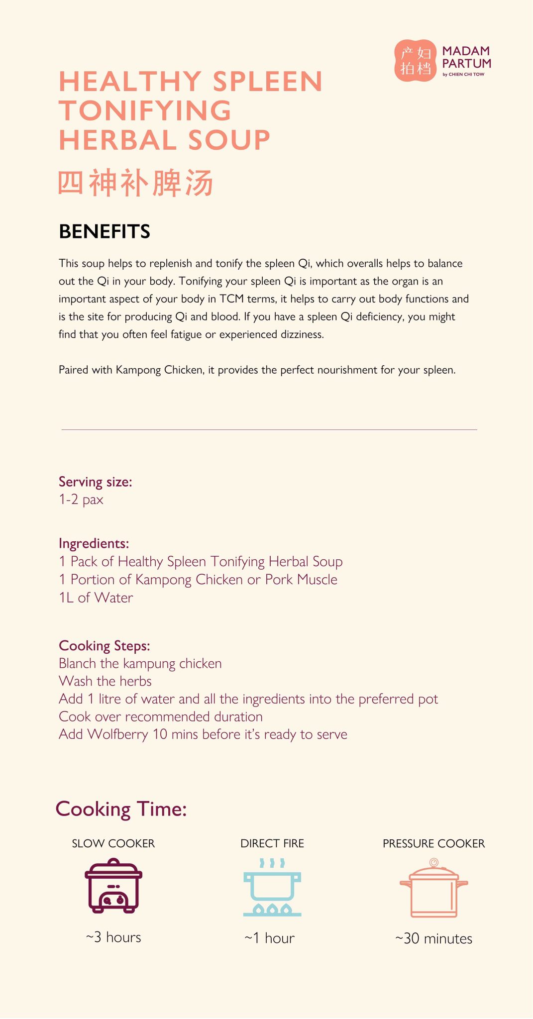 Healthy Spleen Tonifying Herbal Soup | Madam Partum